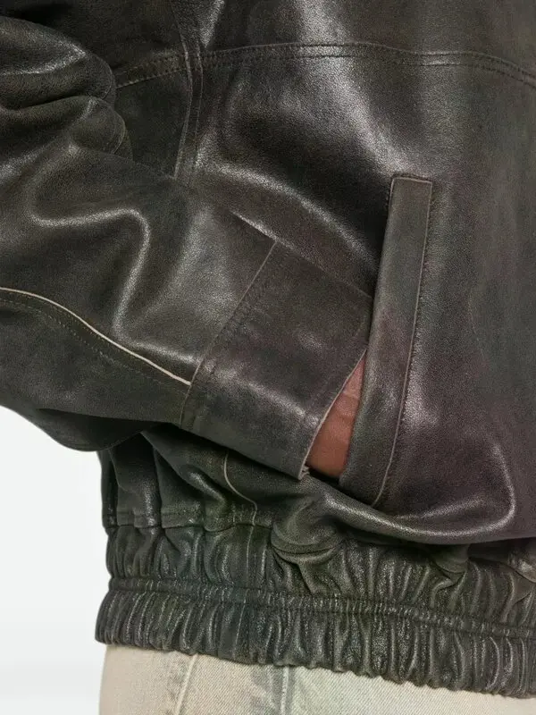 ALYSI Coffee Leather Jacket