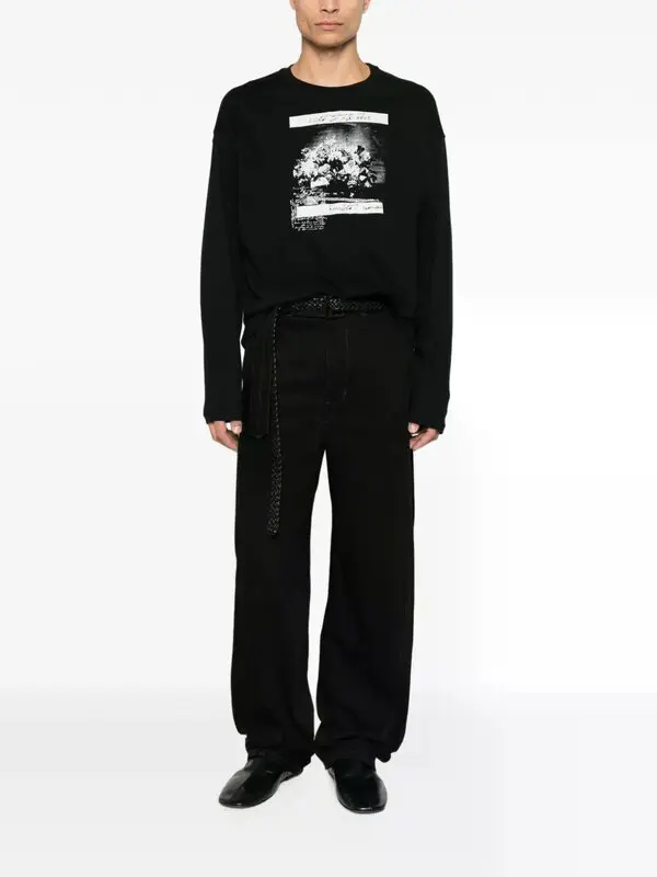 ANN DEMEULEMEESTER Graphic-print Long-sleeve Top