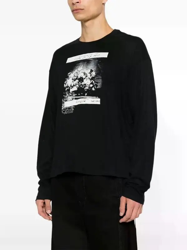 ANN DEMEULEMEESTER Graphic-print Long-sleeve Top
