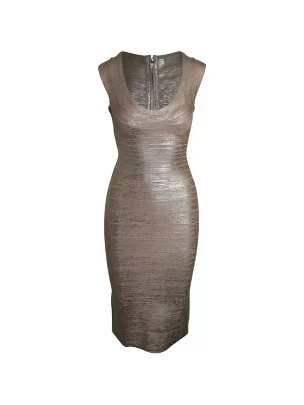 Herve Leger Scoop-neck Bandage Dress - Pink
