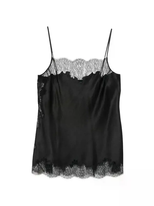 Carine Gilson Lace-trim Silk Top