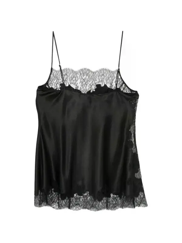 Carine Gilson Lace-trim Silk Top