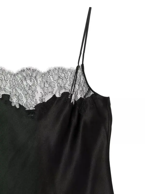 Carine Gilson Lace-trim Silk Top