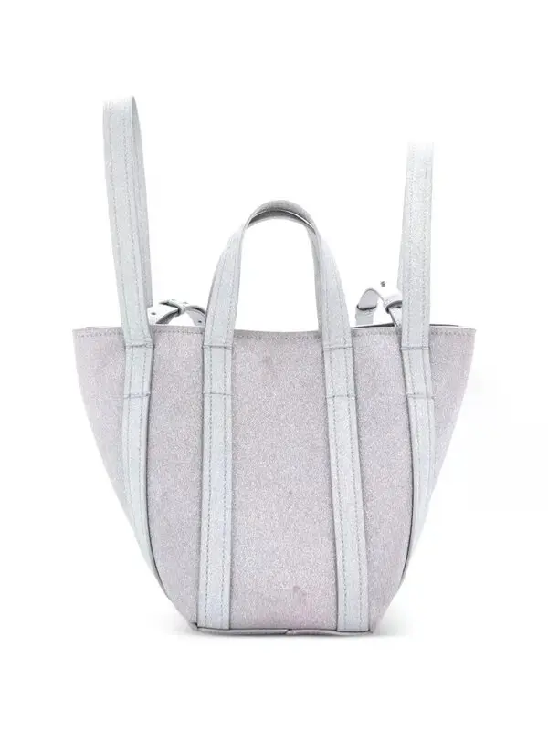 Balenciaga Everyday 2.0 North South Tote Glitter Fabric Xs Satchel - Metallic