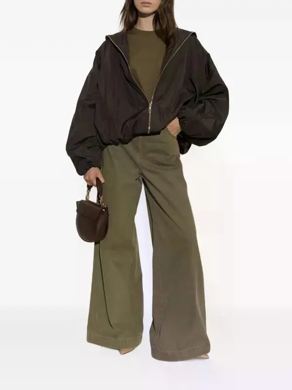 Max Mara Alamaro Cotton Wide Leg Jeans - Green