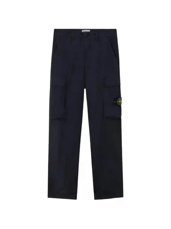 Stone Island Logo-patch Straight-leg Trousers