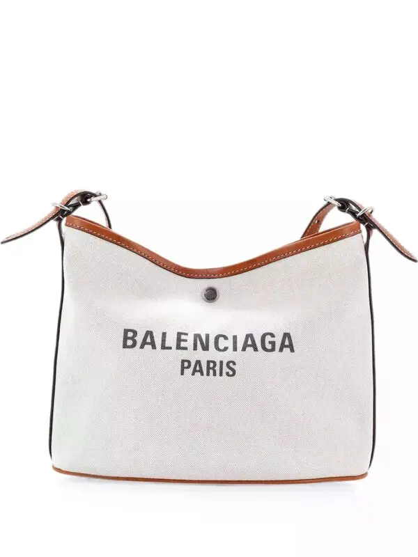 Balenciaga Biarritz Canvas Small Shoulder Bag - Neutrals