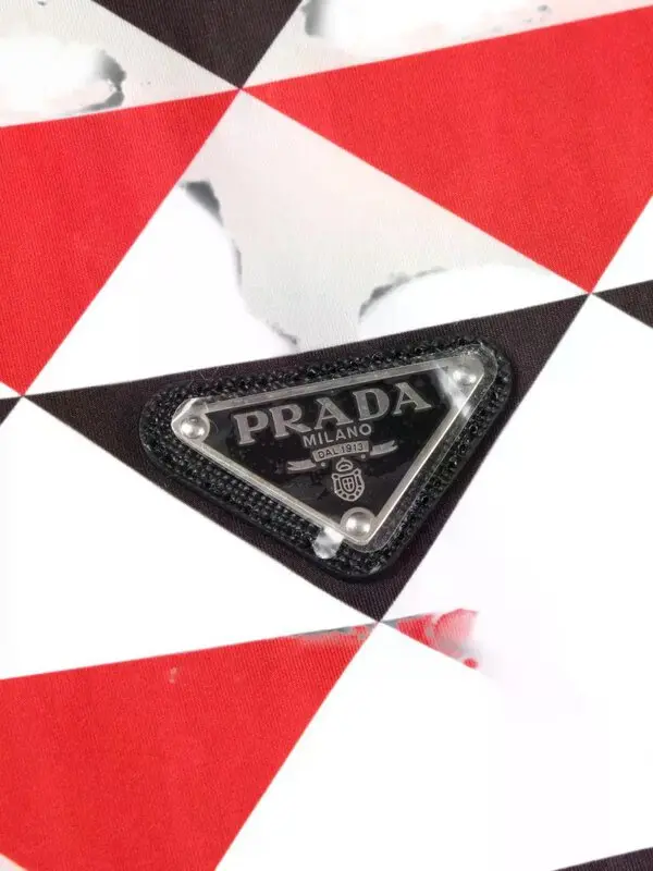 Prada Triangle-pattern Enamel Logo Zip-up Jacket