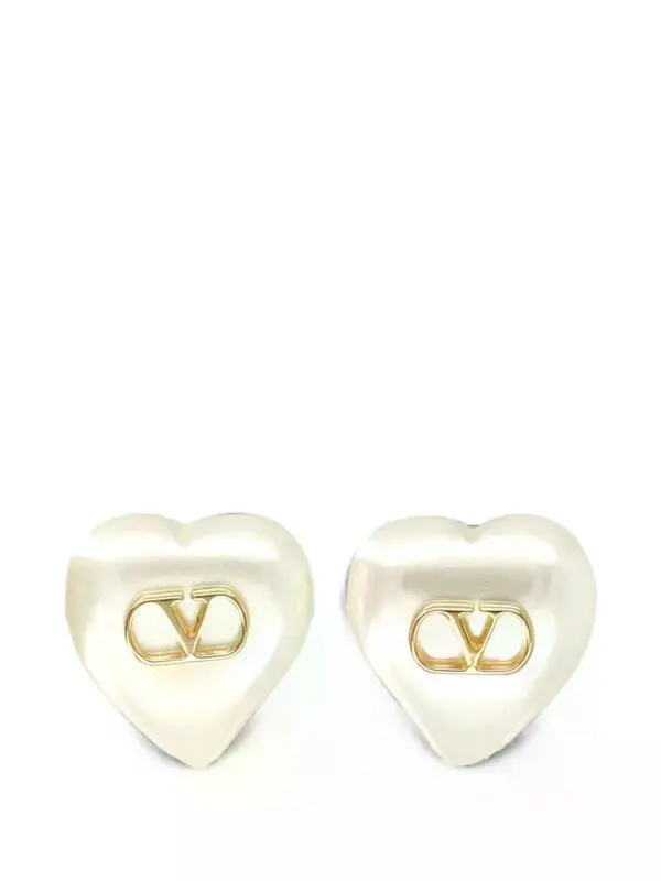 Valentino Garavani Vlogo Signature Heart Earrings - Neutrals