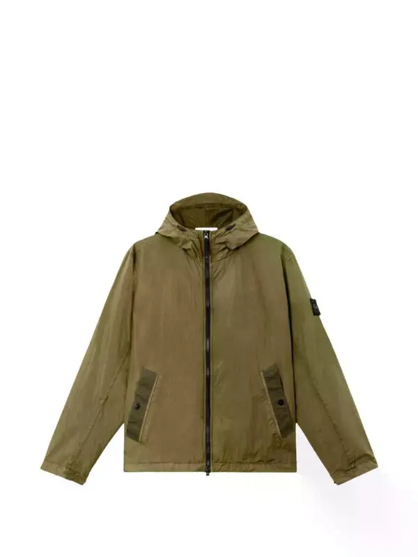 Stone Island Garment-dyed Hooded Jacket - Green