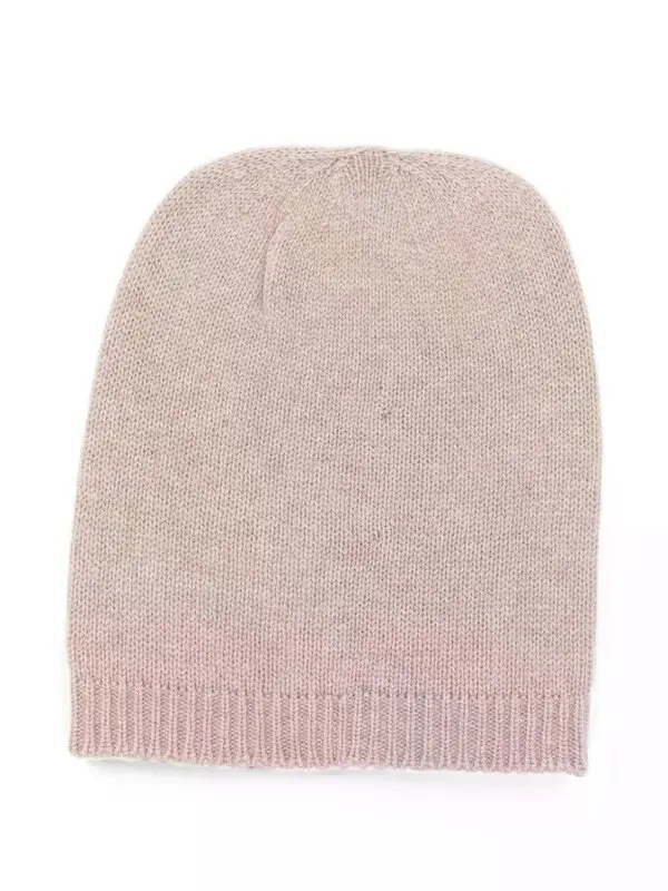 Fabiana Filippi Ribbed Trim Beanie Hat - Neutrals