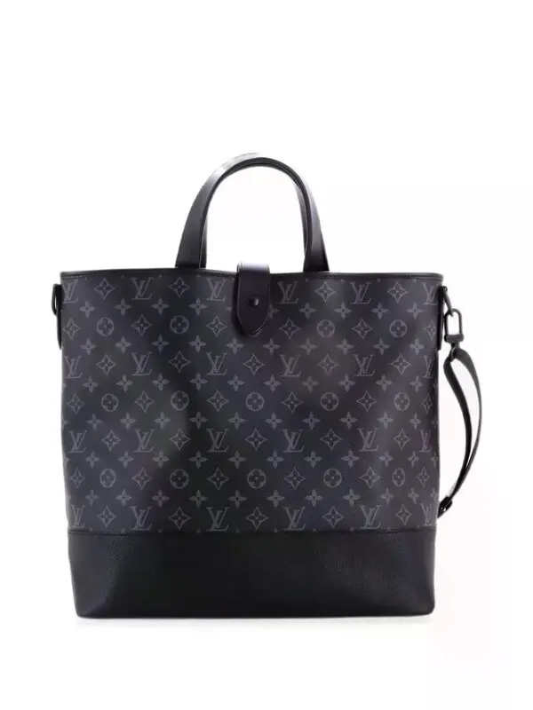 LOUIS VUITTON Saumur Monogram Eclipse Canvas Tote Bag - Black