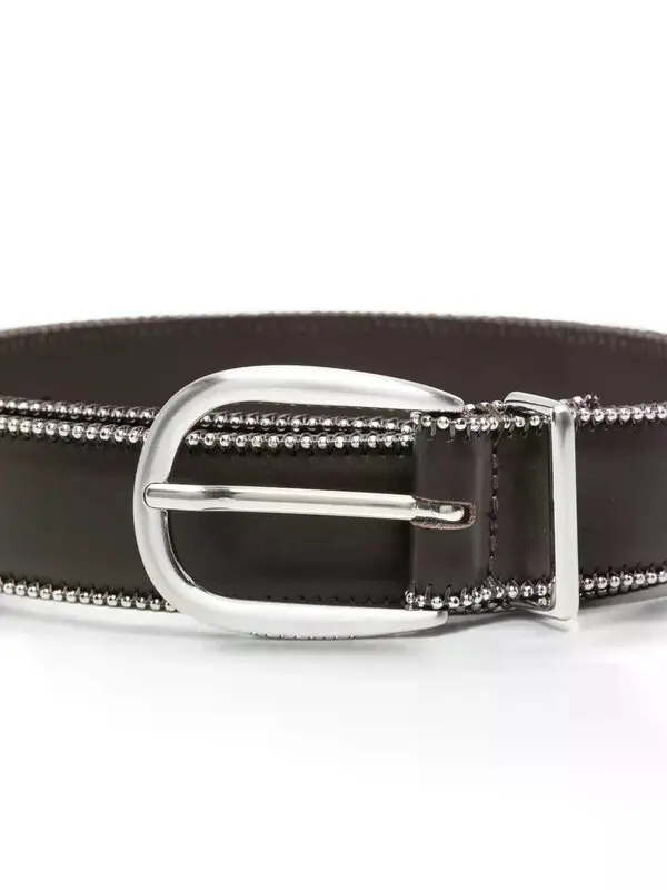 Peserico Embellished Leather Belt - Brown