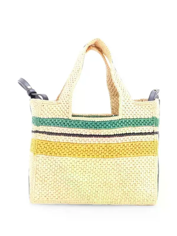 Loewe Paula's Ibiza Logo Convertible Raffia Small Tote Bag