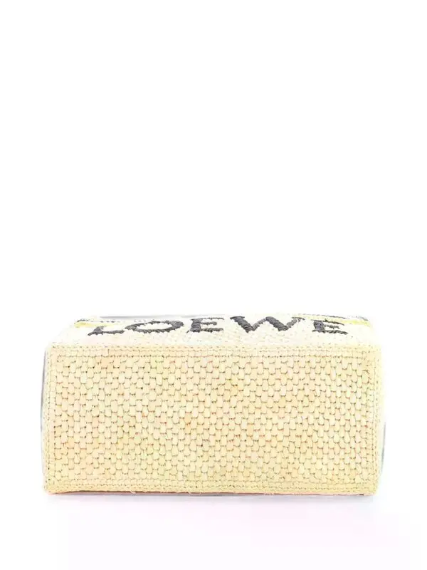 Loewe Paula's Ibiza Logo Convertible Raffia Small Tote Bag