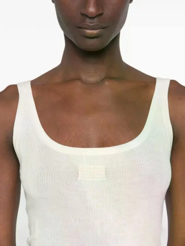 Elisabetta Franchi Ribbed-knit Logo-patch Vest