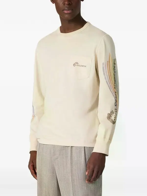 GOLDEN GOOSE Graphic Print Long-sleeve T-shirt - Neutrals