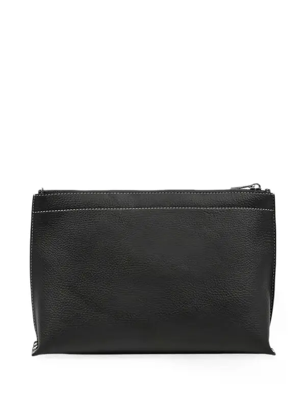 A.p.c. Small Grain Leather Clutch Bag - Black