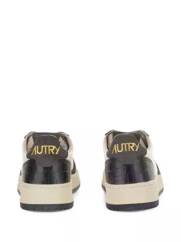 AUTRY Medalist Croc-effect Leather Sneakers - White