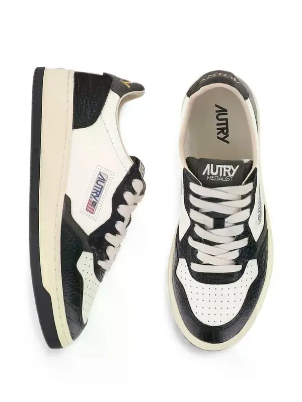 AUTRY Medalist Croc-effect Leather Sneakers - White