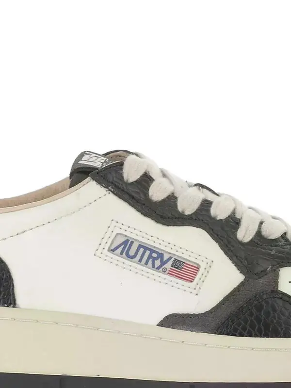 AUTRY Medalist Croc-effect Leather Sneakers - White