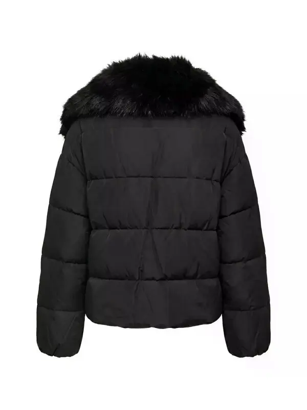 TWINSET Faux Fur-collar Zip-up Puffer Jacket