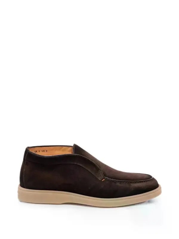 Santoni Dark Suede Slip-on Desert Boots