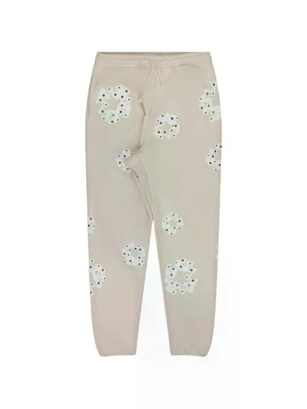 DENIM TEARS Cotton Wreath Rhinestone Track Pants