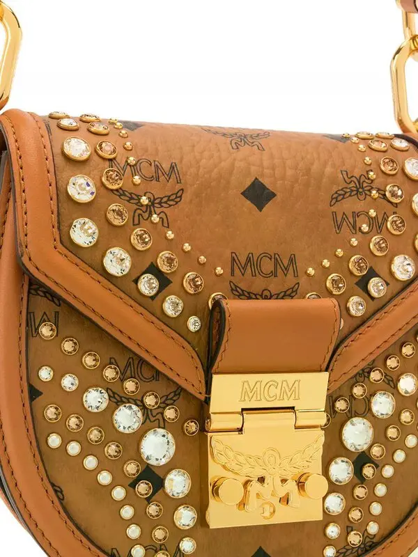 Mcm Crystal-embellished Shoulder Bag