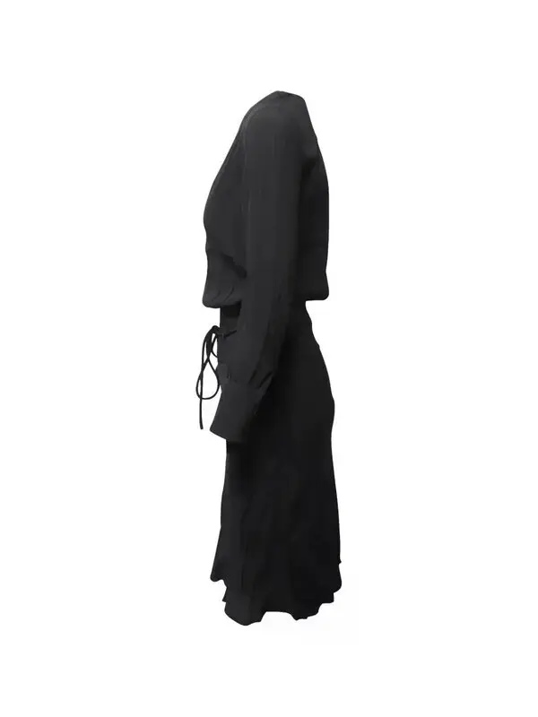 Ba&sh V-neck Belted Midi Dress - Black