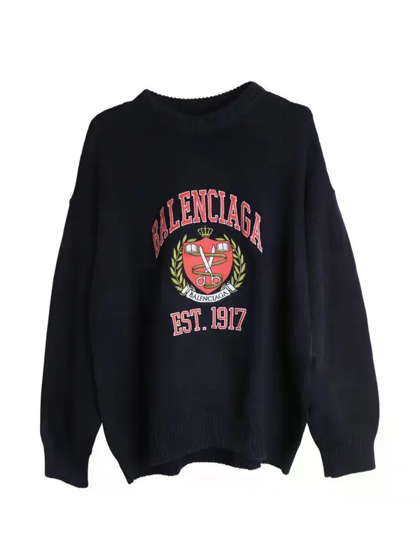 Balenciaga College Logo Oversized Sweater