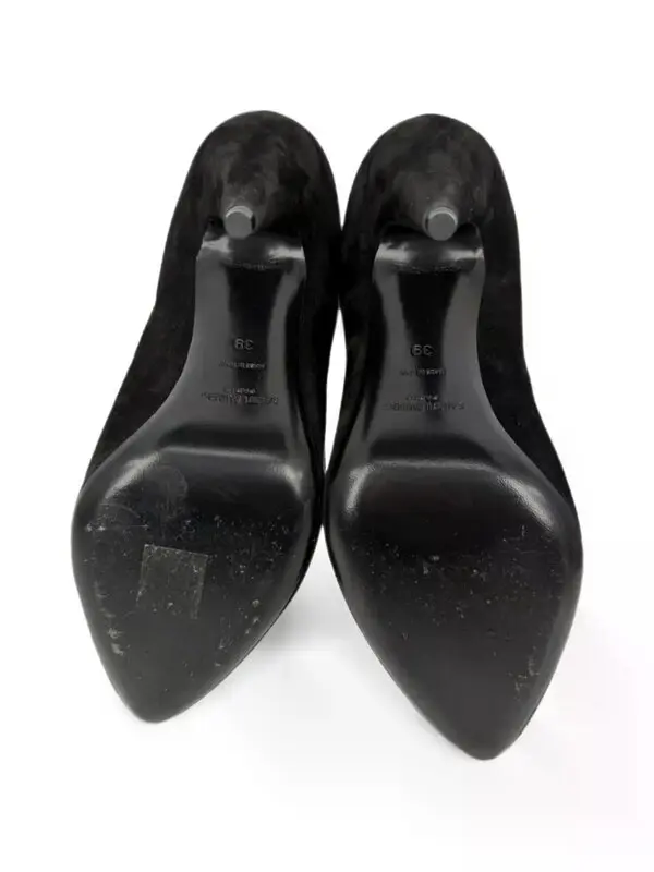 Saint Laurent Suede Pointed Toe Stiletto Ankle Boots