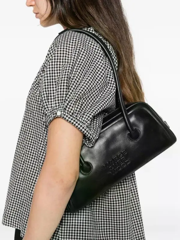 MARGESHERWOOD Soft Boston Logo-debossed Leather Shoulder Bag
