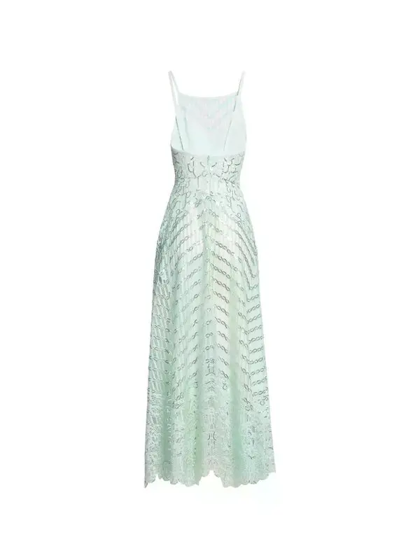 Elie Saab Sequin-embroidered Lace-trim Maxi Dress