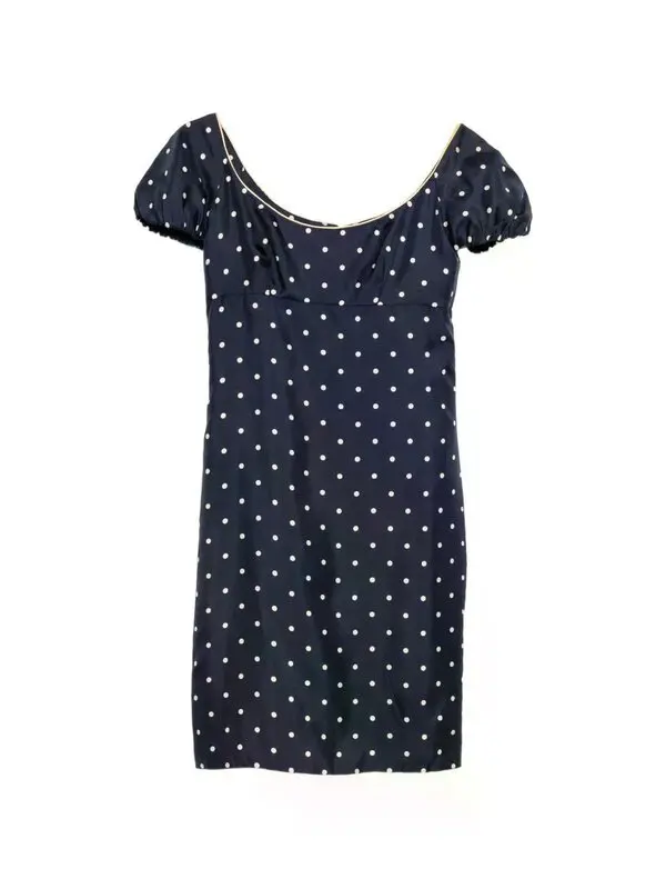 Dior Polka-dot Puffed-sleeve Dress