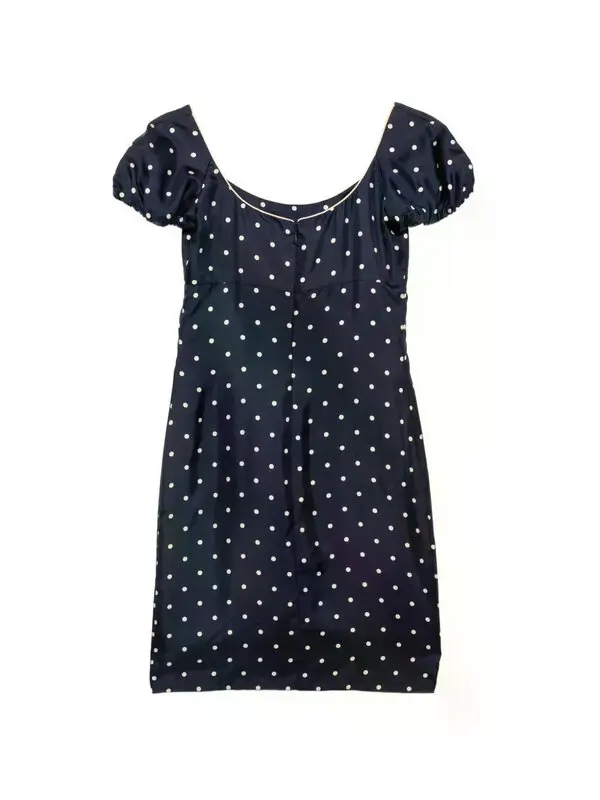 Dior Polka-dot Puffed-sleeve Dress