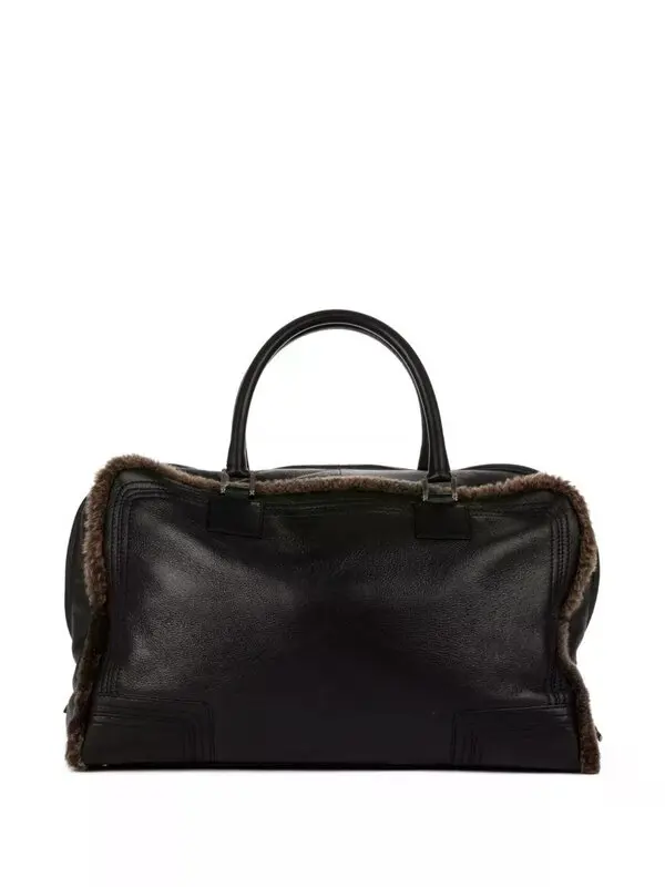 Loewe Shearling-trimmed Leather Bag