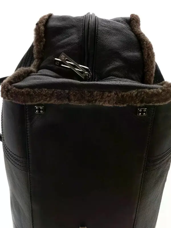Loewe Shearling-trimmed Leather Bag