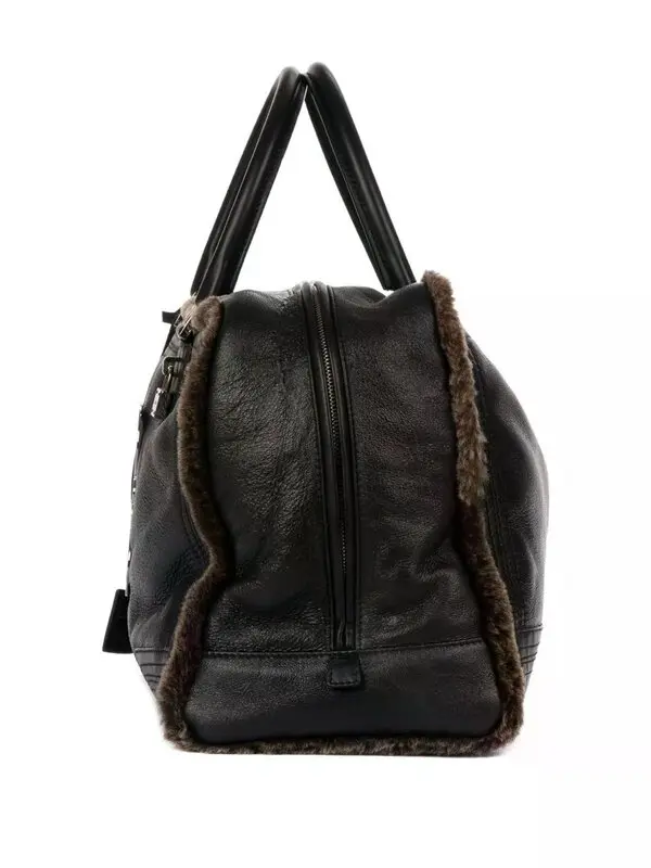 Loewe Shearling-trimmed Leather Bag