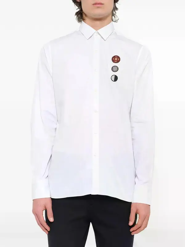 LANVIN Patch-detail Medal-embroidered Shirt