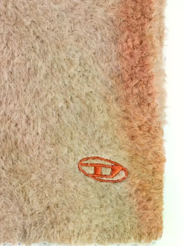 DIESEL® Logo-embroidered Brushed-knit Scarf