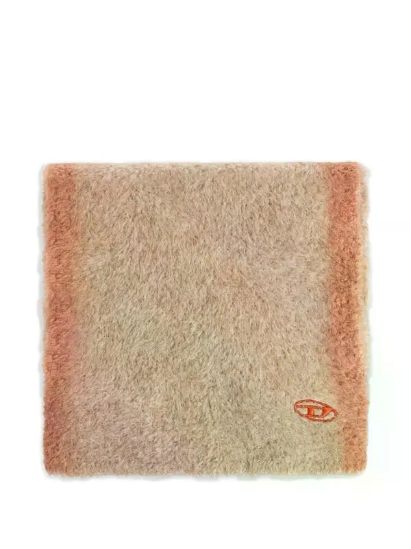 DIESEL® Logo-embroidered Brushed-knit Scarf - Neutrals