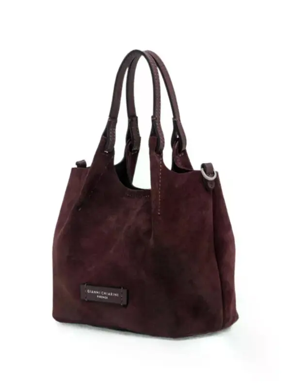 GIANNI CHIARINI Dua Suede Logo-patch Tote Bag