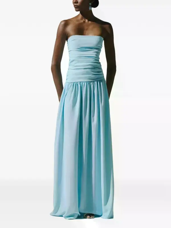 BAOBAB Nicola Ruched Strapless Maxi Dress