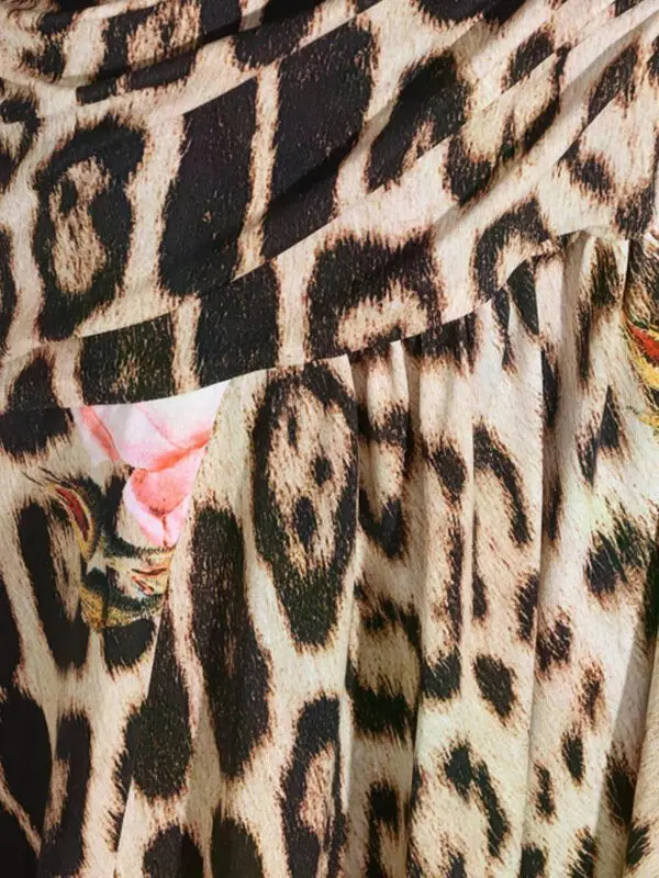 Roberto Cavalli Jaguar-print Floral-print Maxi Dress