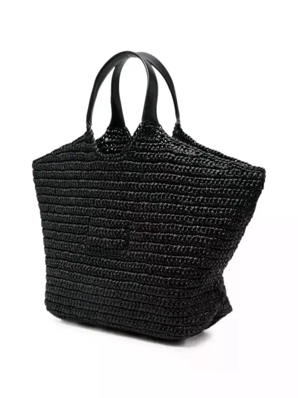 Balmain Logo-embroidered Woven Shoulder Bag