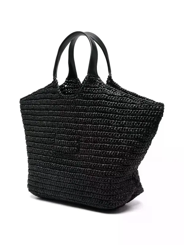 Balmain Logo Embroidered Woven Shoulder Bag