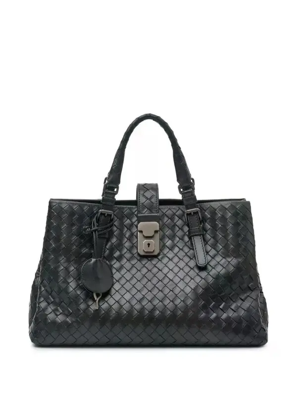Bottega Veneta Intrecciato Roma Tote Bag - Black