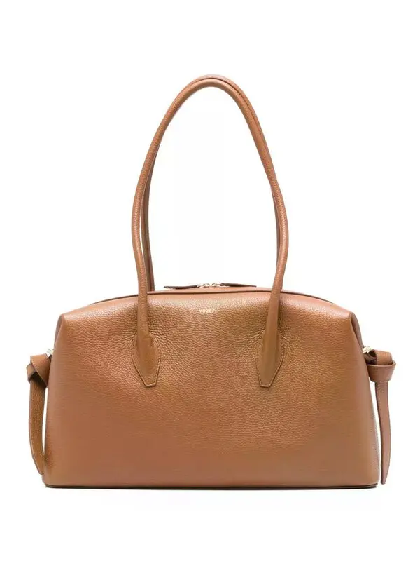 Yuzefi Brioche Duffle Grained Leather Shoulder Bag - Brown