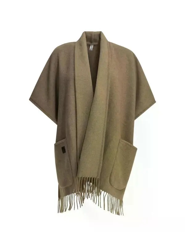 FERRAGAMO Fringed Cashmere Coat - Brown